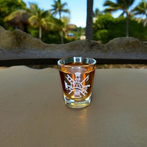 2oz Firefighter Emblem Shot Glass - Etsy