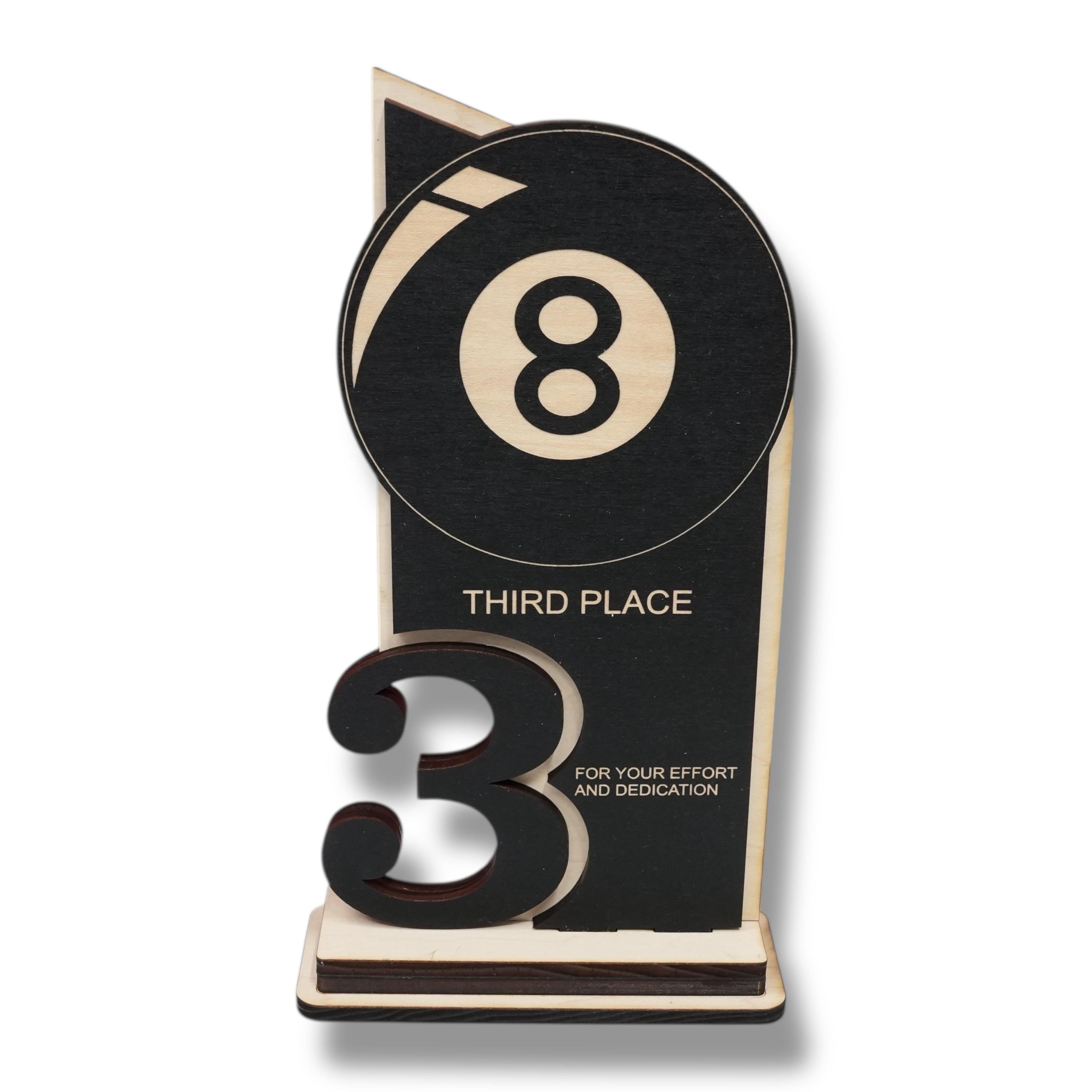 Trophy Award - CUSTOM - Billiards Pool - 1st 2nd 3rd Place - 9x5 Inches ...