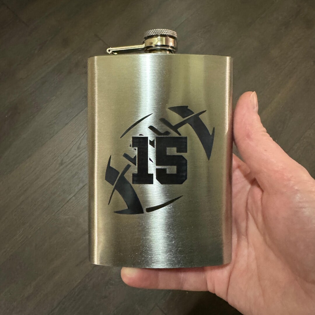 8oz Football 15 Flask Stainless Steel - Etsy