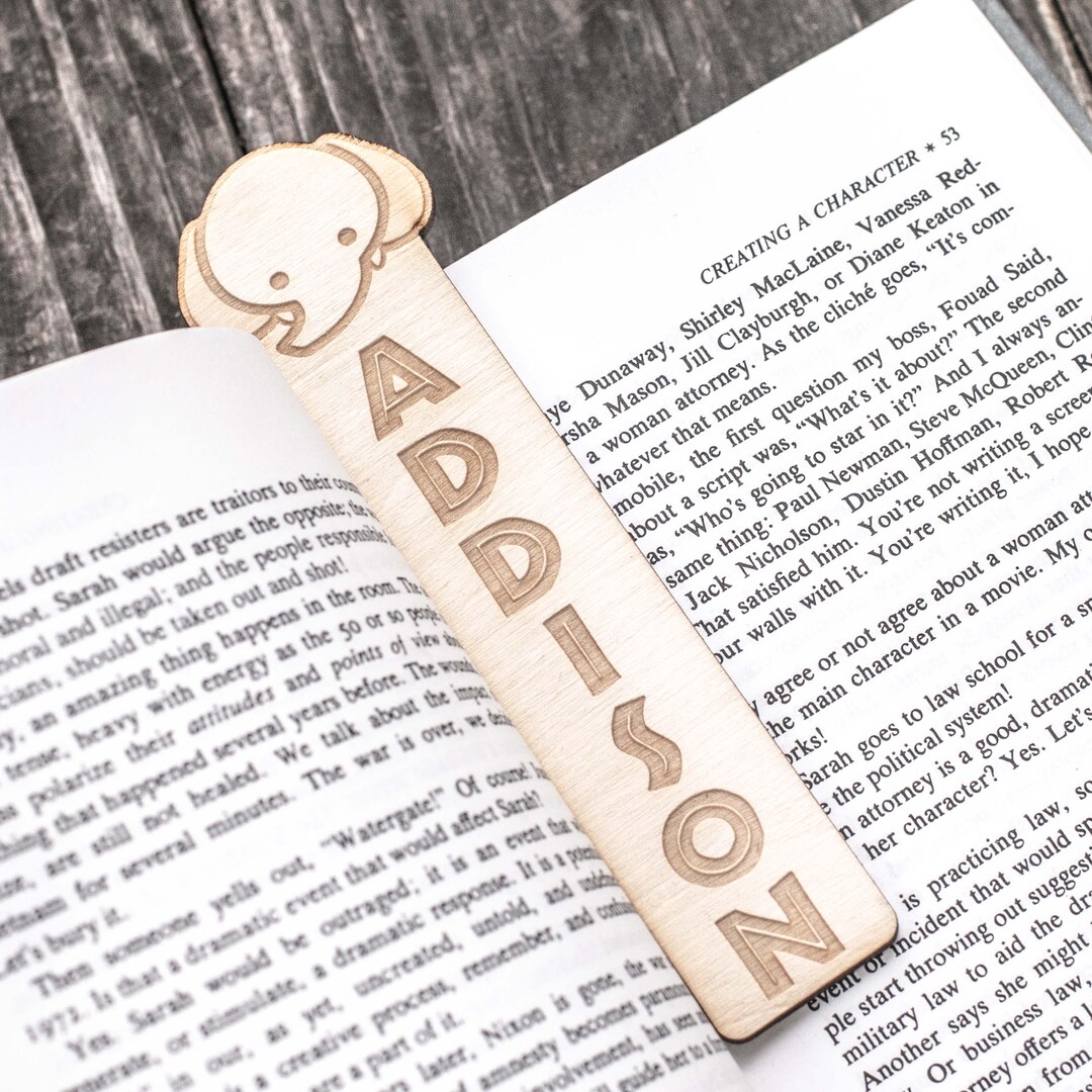 Bookmark - PERSONALIZED - Cute Elephant - Etsy
