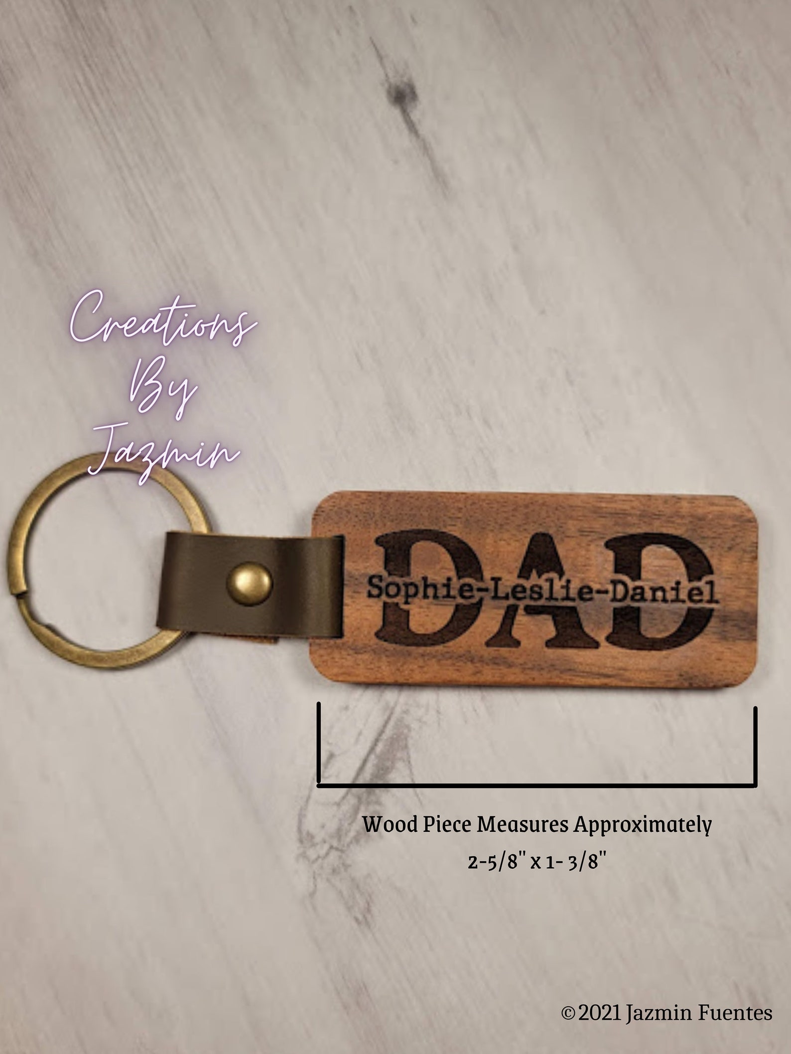 Father's Day Gift Personalized Wood Dad Keychain With - Etsy
