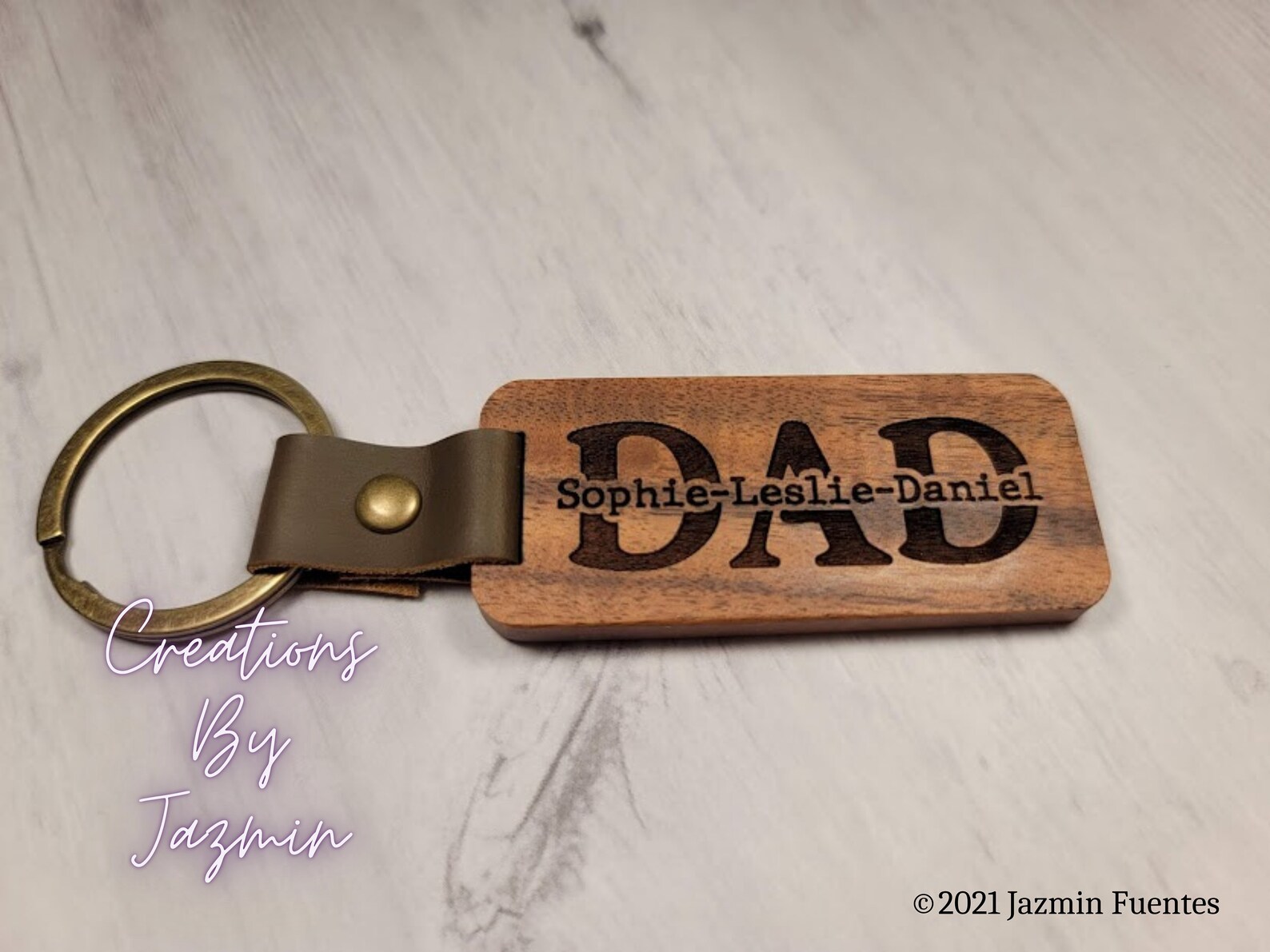 Father's Day Gift Personalized Wood Dad Keychain With - Etsy
