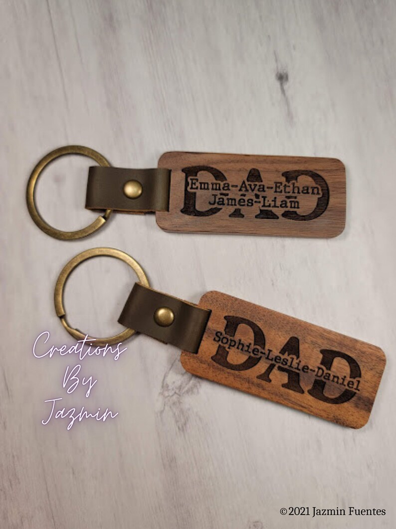 Father's Day Gift Personalized Wood Dad Keychain With - Etsy