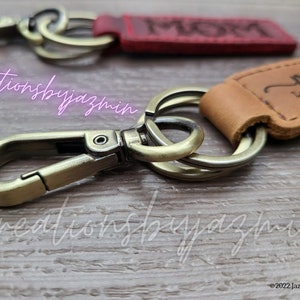 Mom Keychain Genuine Leather Mother Keychains Personalized - Etsy