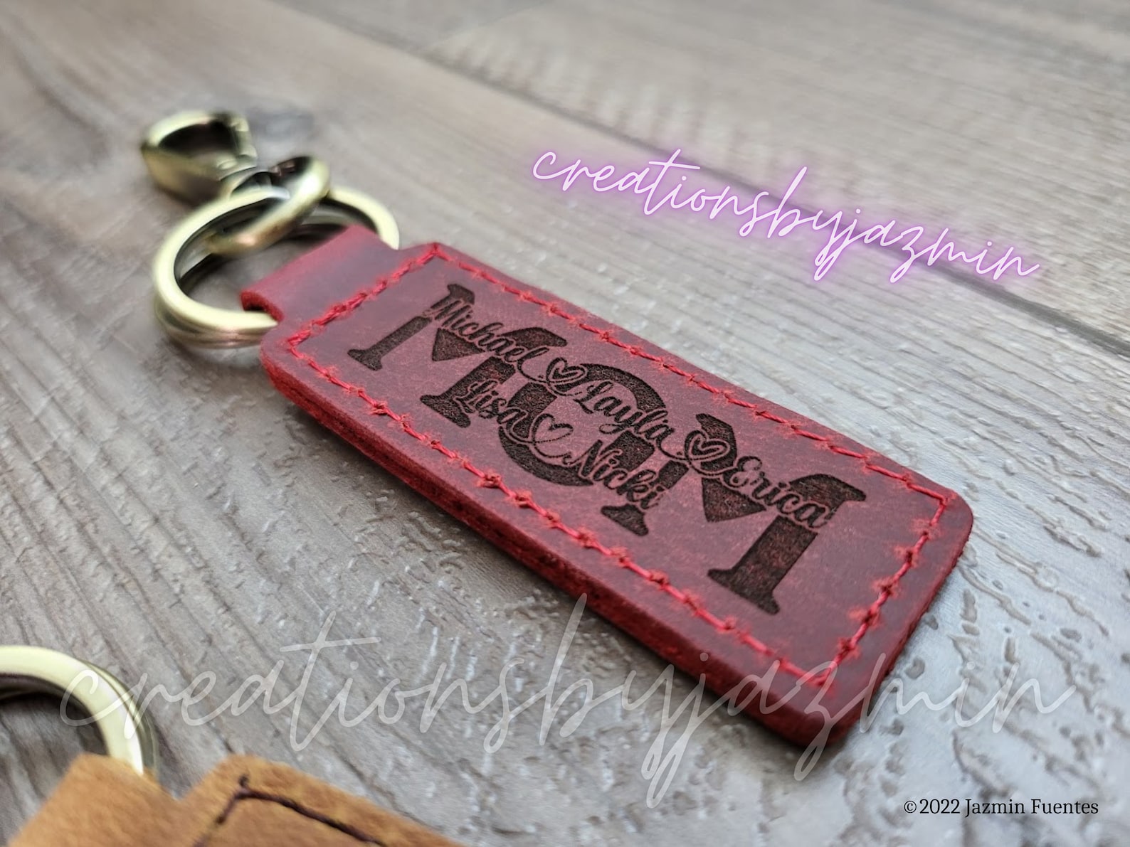 Mom Keychain Genuine Leather Mother Keychains Personalized - Etsy