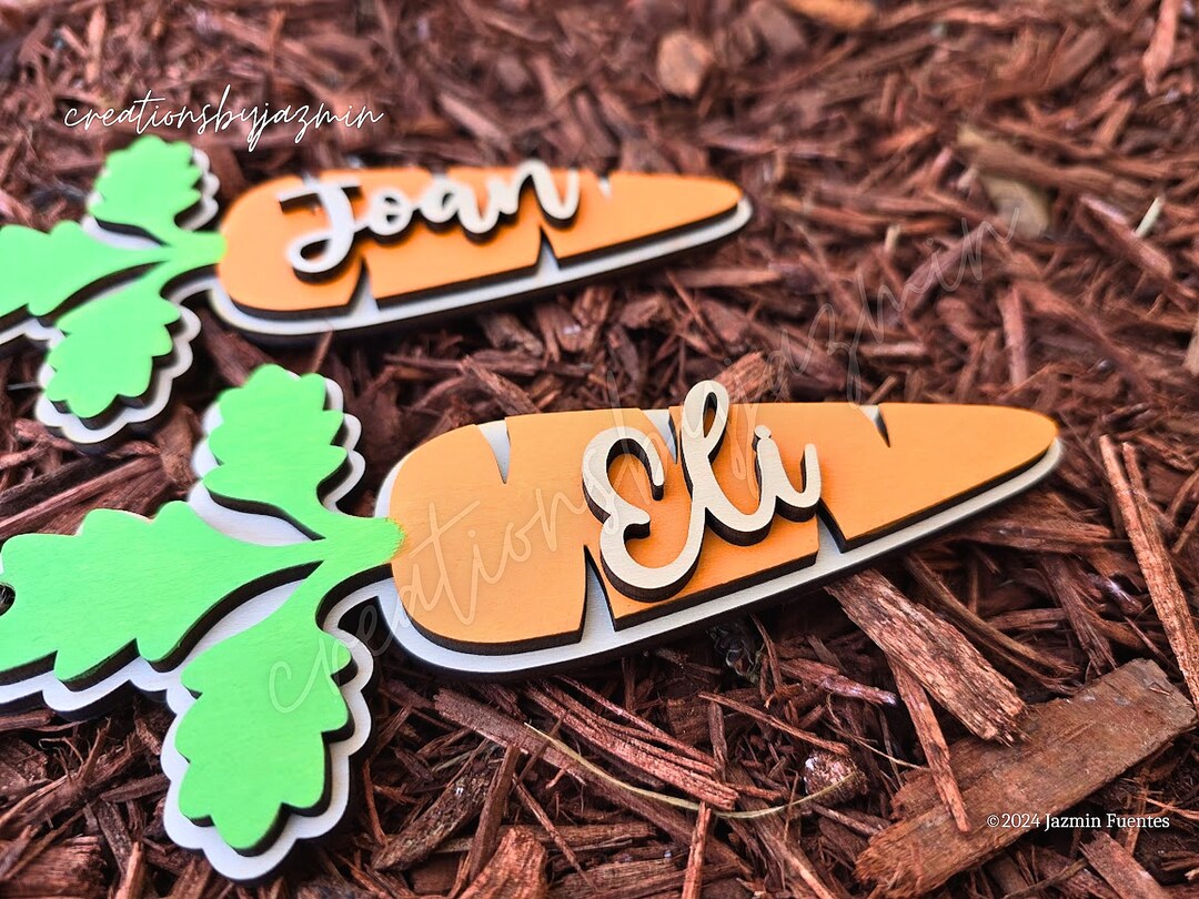 Personalized Easter Carrot Name Tag - Etsy