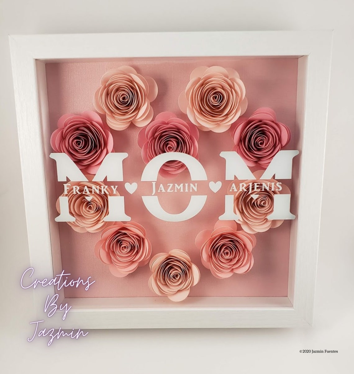 Mother's Day Gift Personalized Mom Flower Shadow Box - Etsy