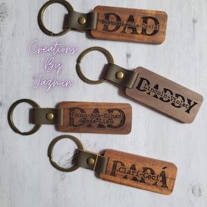 Father's Day Gift, Personalized Wood Dad Keychain With Children Names ...