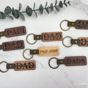 Father's Day Gift, Personalized Wood Dad Keychain With Children Names ...