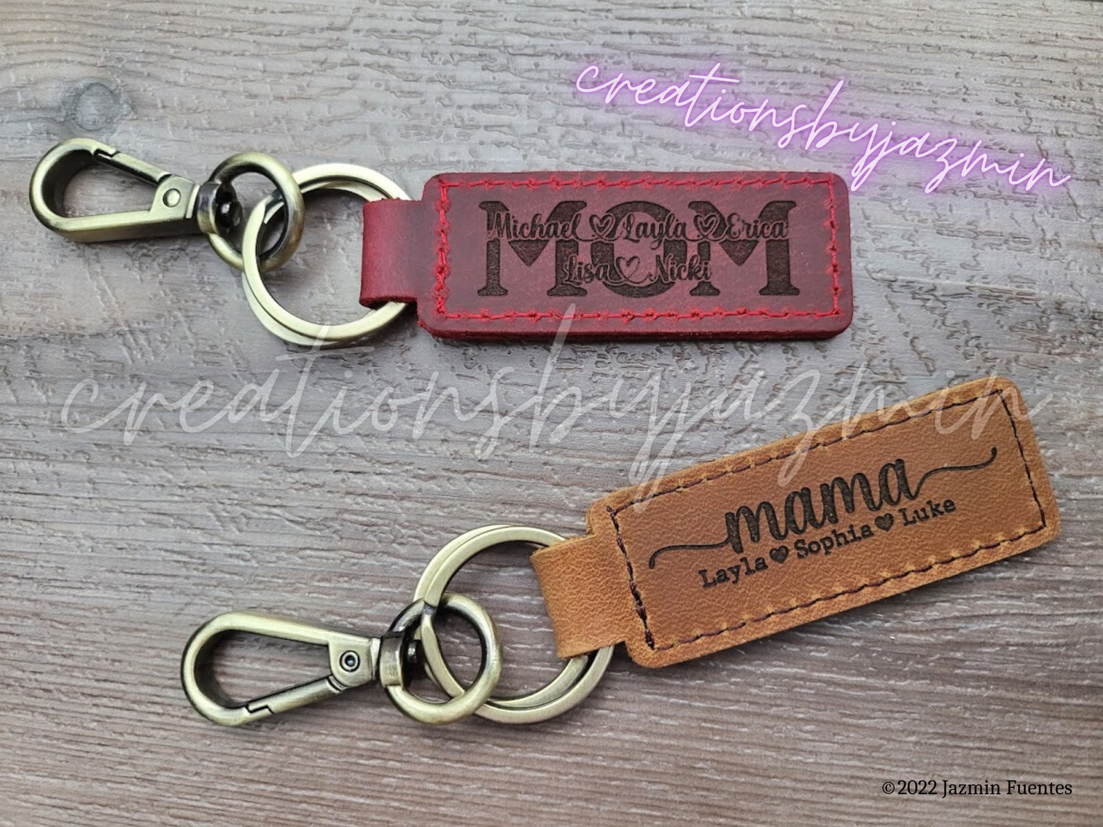 Mom Keychain Genuine Leather Mother Keychains Personalized - Etsy