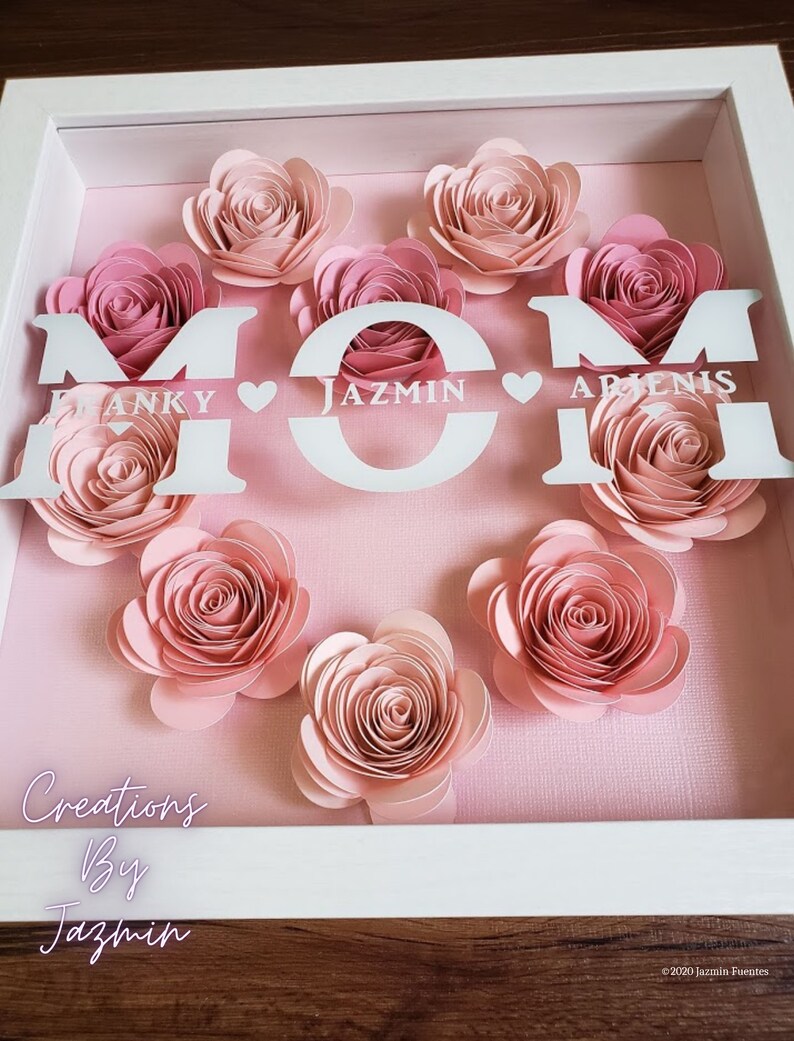 Mother's Day Gift Personalized Mom Flower Shadow Box - Etsy