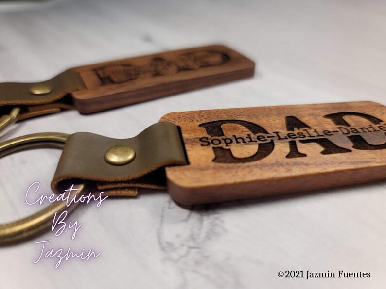 Father's Day Gift Personalized Wood Dad Keychain With - Etsy