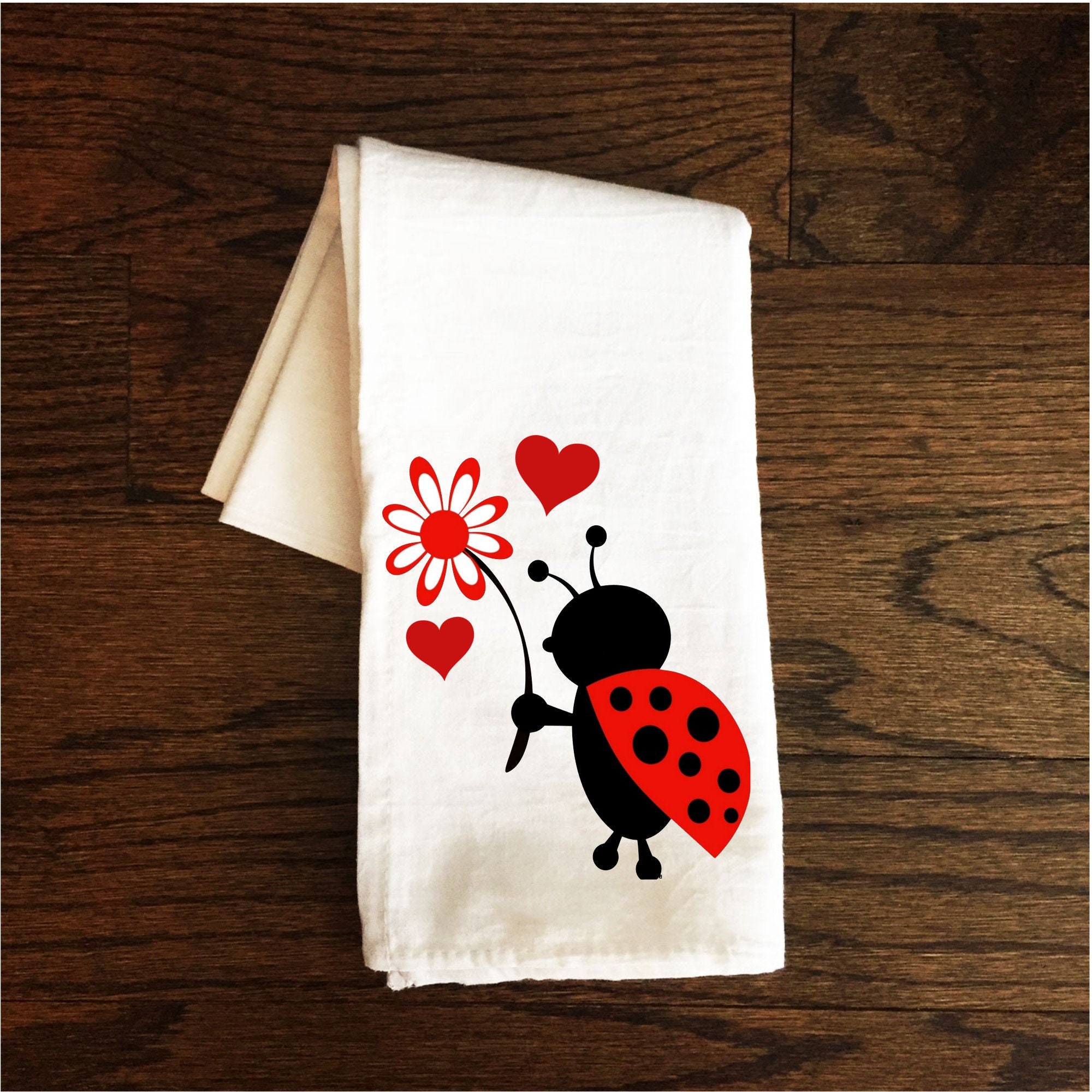 Ladybug Dish Towels Ladybug Decor Hand Towels Flour Sack - Etsy
