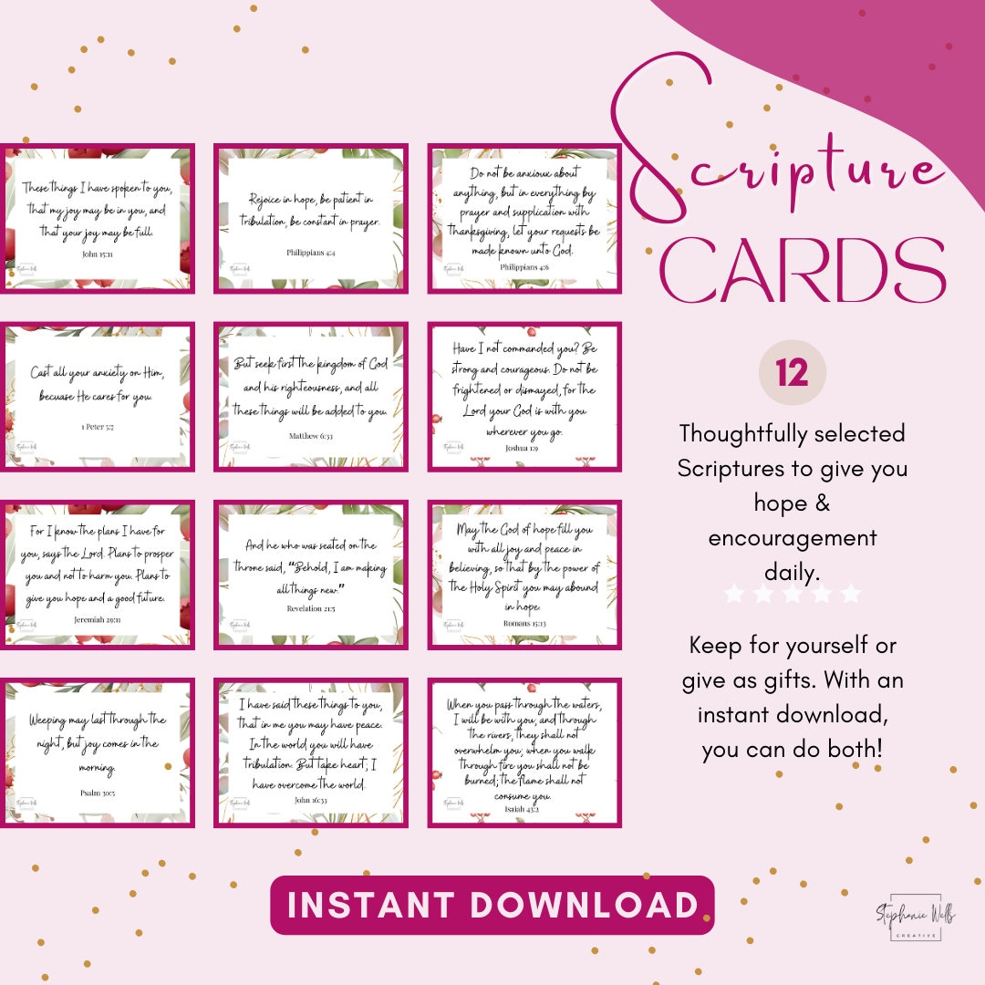 Scripture Cards ~ Prayer Cards ~ Printable - Etsy