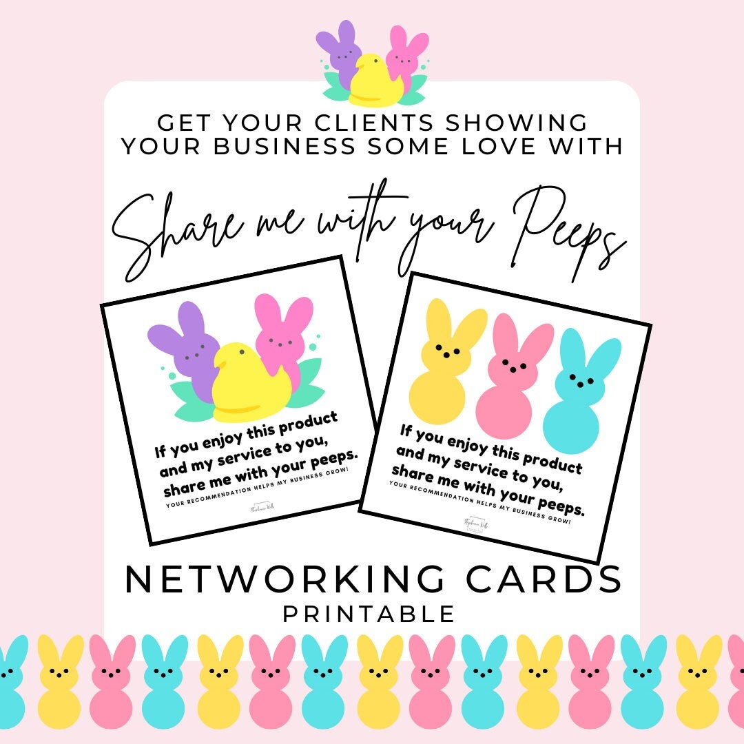 Share Me With Your Peeps Referral Cards for Networking and Social Media ...
