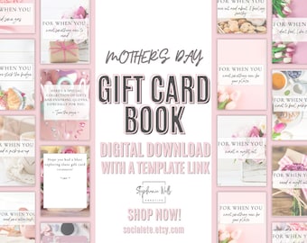 Mothers Day Gift Card Book , Mother’s Day Gift From Siblings, Printable ...