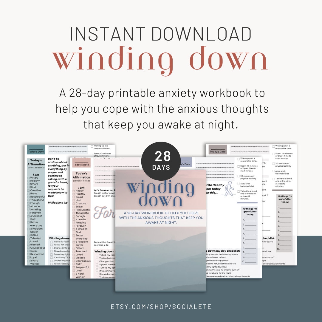 Winding Down : a 28-day Anxiety Workbook - Etsy