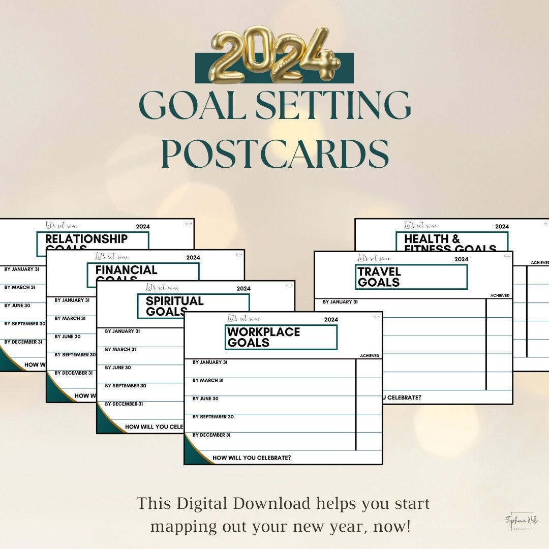 Goal Setting Postcards 2024 Makes Great Stocking Stuffers - Etsy