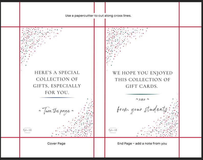 Gift Card Book for Teachers ~ From Students ~ Digital Download - Etsy