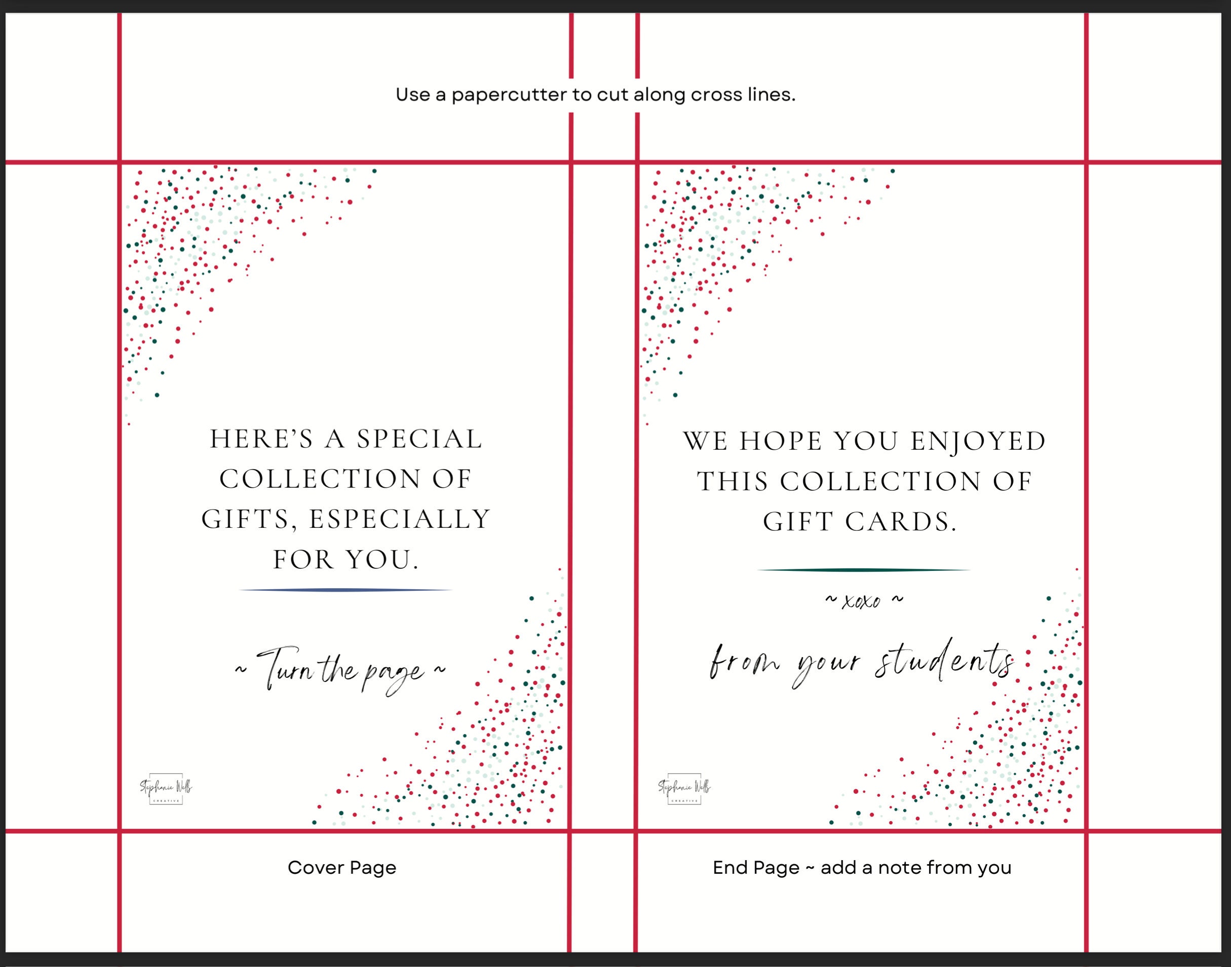 Gift Card Book for Teachers ~ From Students ~ Digital Download - Etsy
