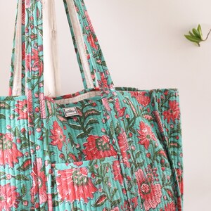 Hand Printed Tote Bag Oversized Tote Weekender Bag Large Shopper Bag ...