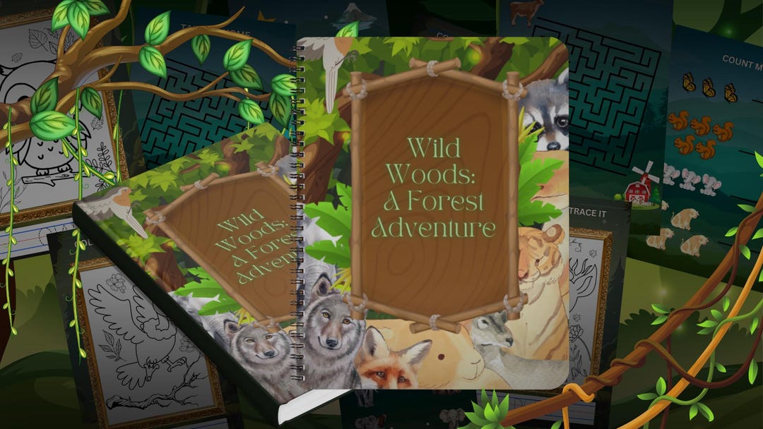 Wildlife, Coloring Book, Safari Animals Jungle Creatures Farm Animals ...