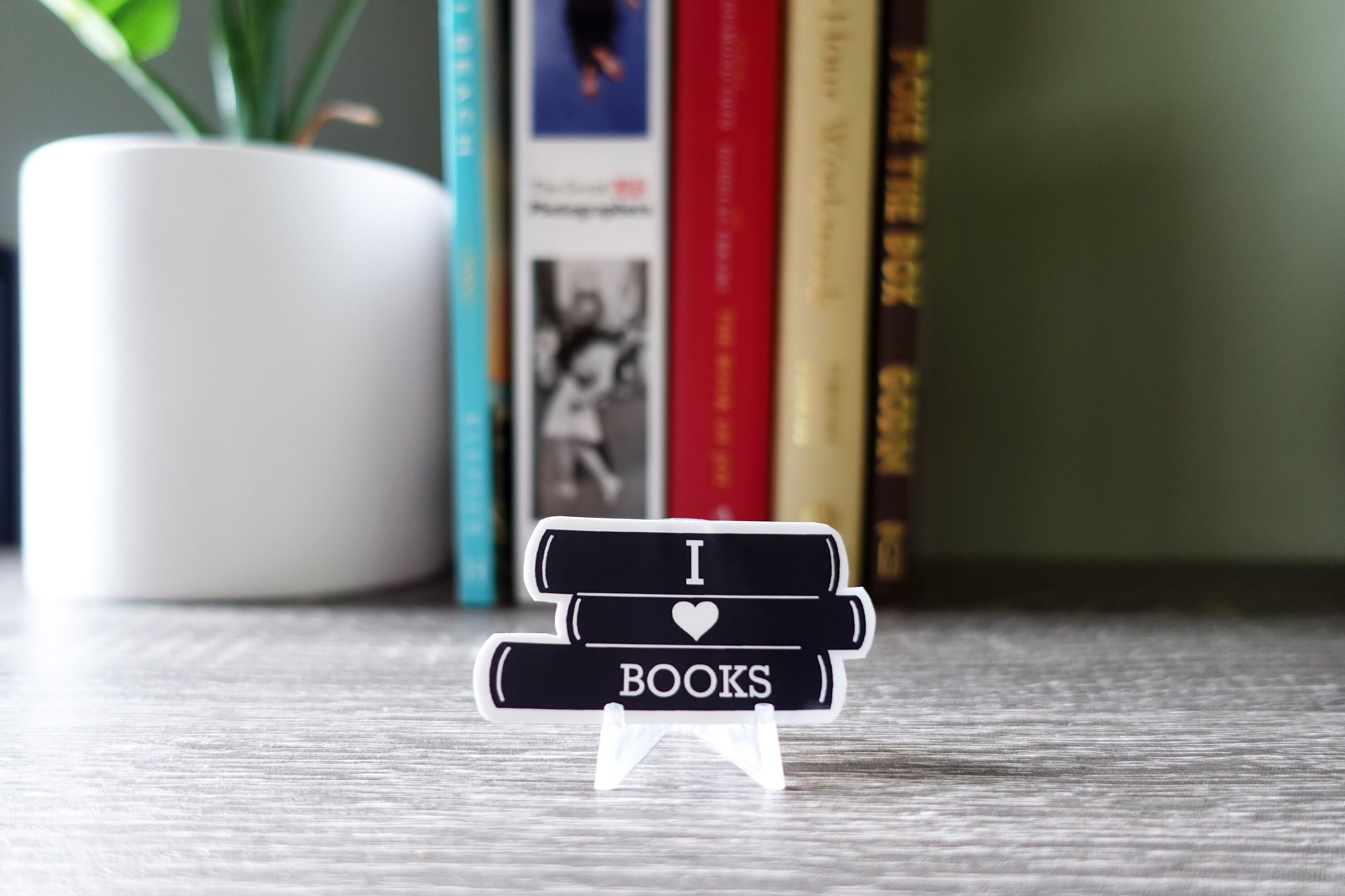 I Heart Books Sticker Waterproof Sticker Handmade Sticker | Etsy