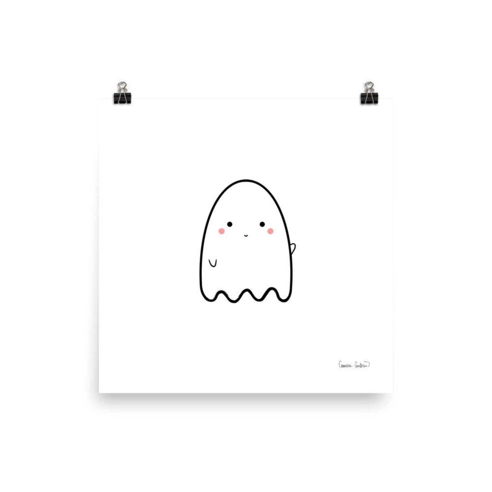 Cute Ghost Poster Kawaii Ghostie Halloween Print Halloween - Etsy