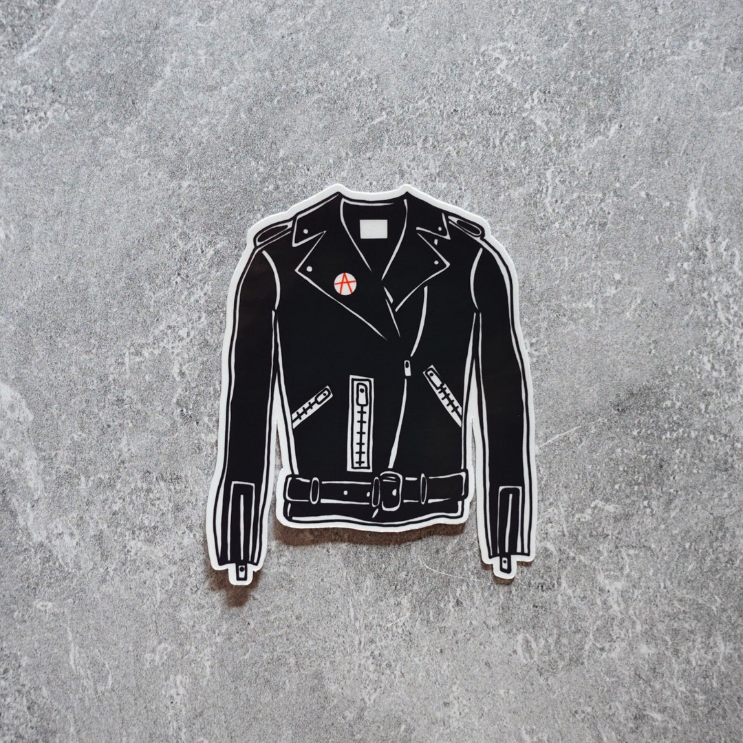 Punk Leather Jacket Sticker Waterproof Sticker Handmade - Etsy