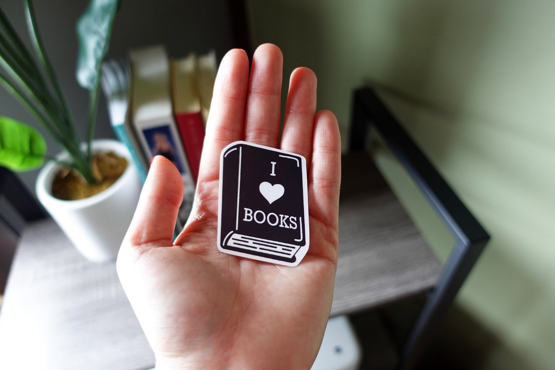 I Heart Books Sticker, I Love Books, Waterproof, Book Sticker, Book ...