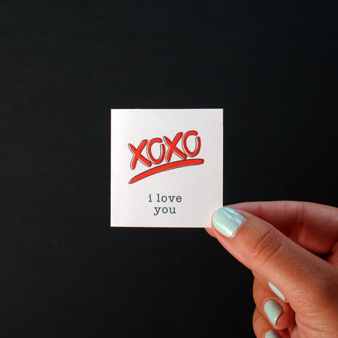 Mini Valentine's Day Card, Red Xoxo, I Love You, Tiny Greeting Card ...