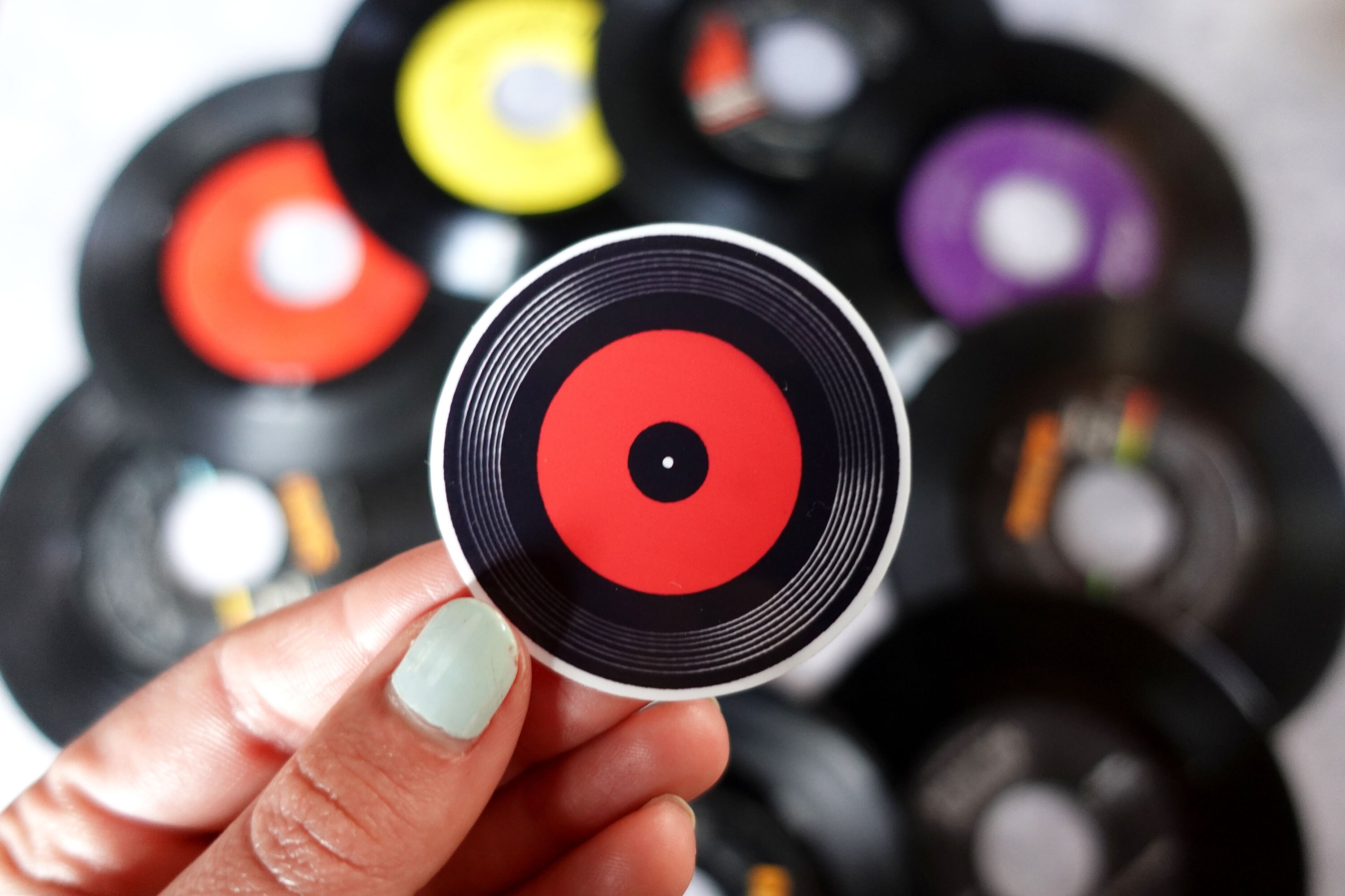 Vinyl Record sticker, minimalist sticker, waterproof sticker, laptop ...