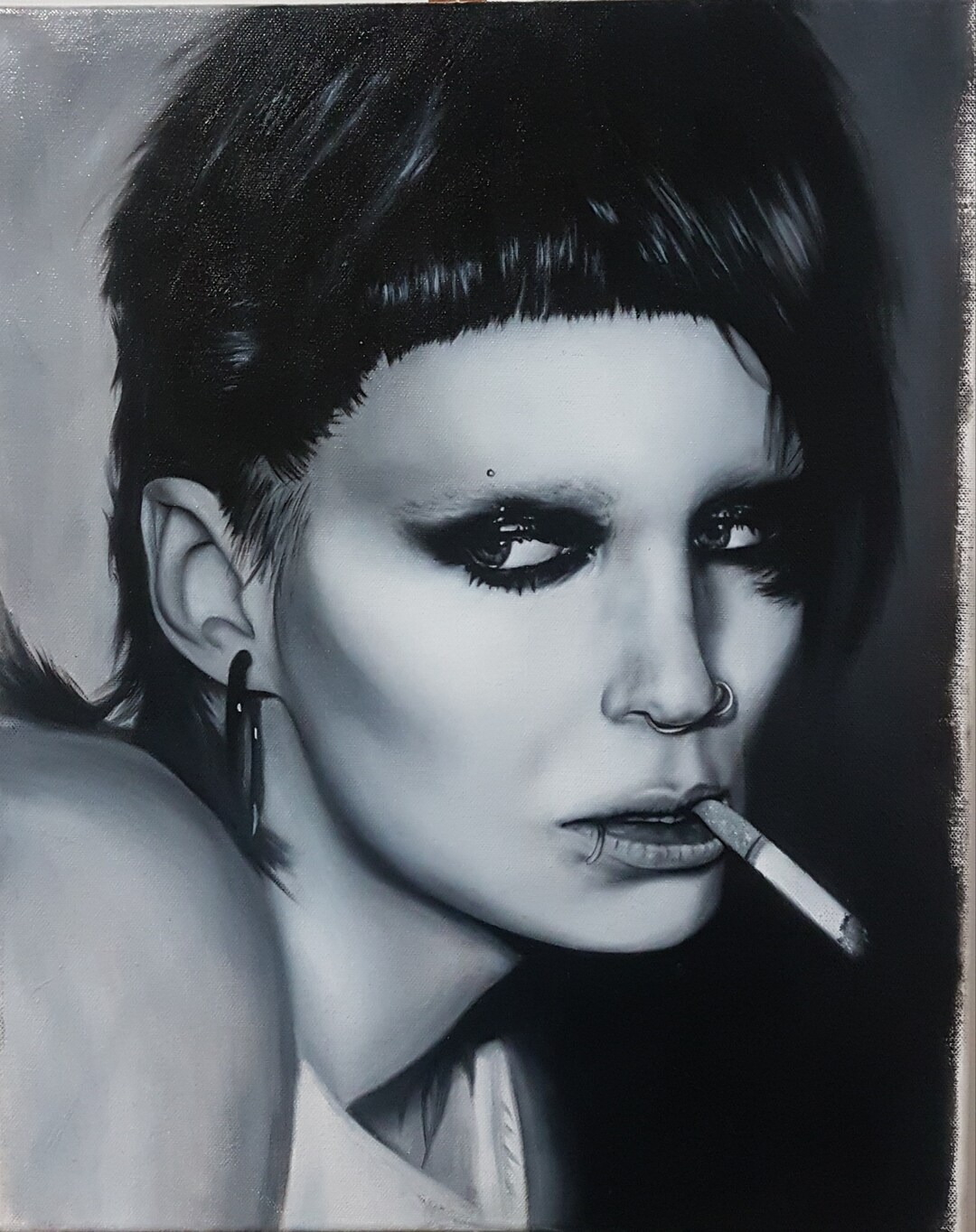 Portrait, Oil Painting of Rooney Mara From the Movie Millenium - Etsy