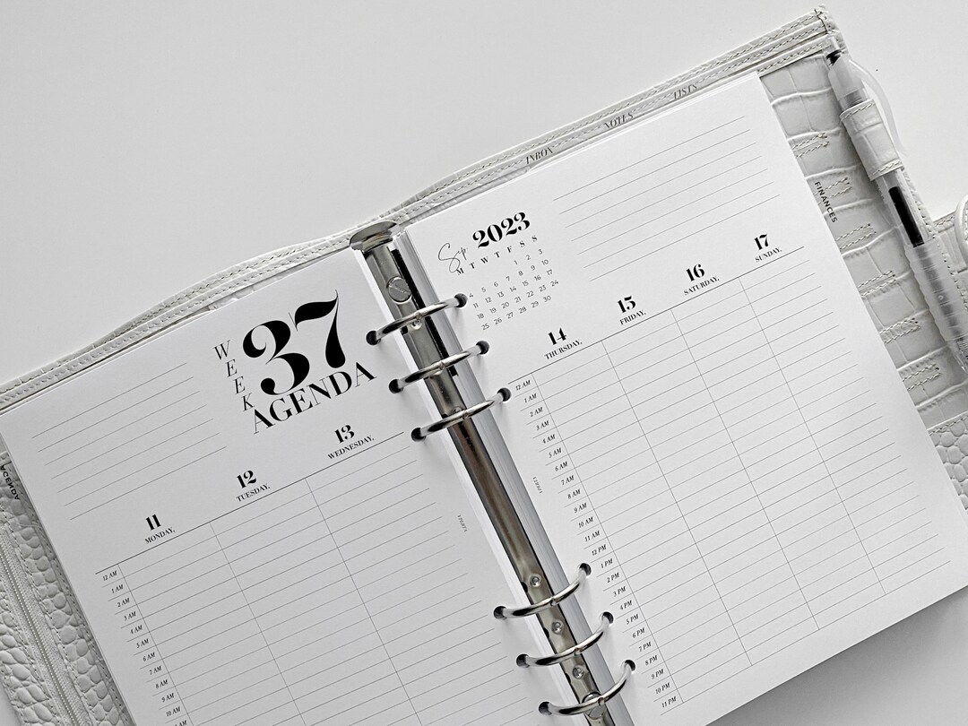 A5 Size PRINTED 2023 2024 Weekly Agenda INSERTS Year at a Glance Weekly ...