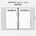 PRINTABLE Notes Planner Inserts Instant Download Personal - Etsy