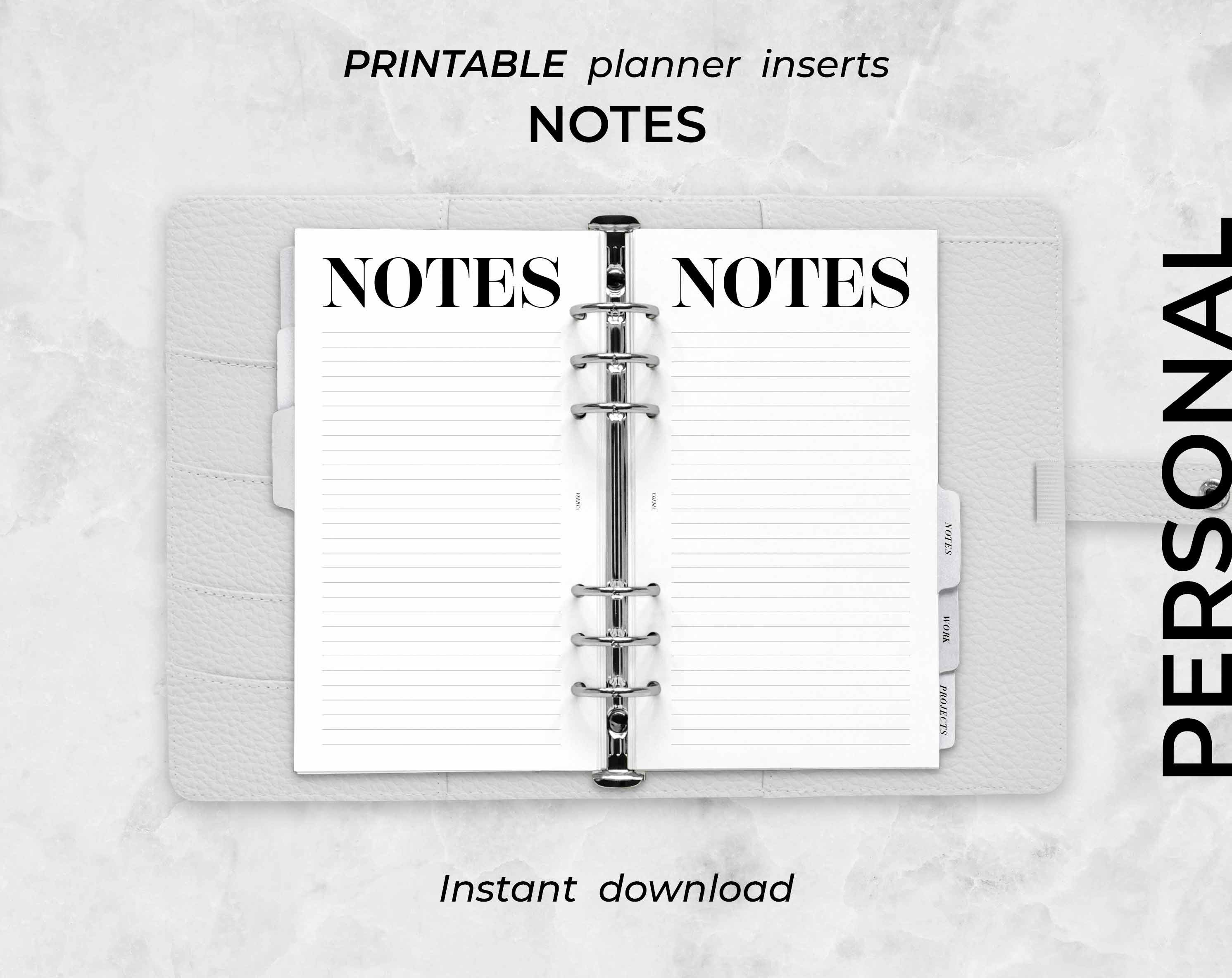 PRINTABLE Notes Planner Inserts Instant Download Personal - Etsy