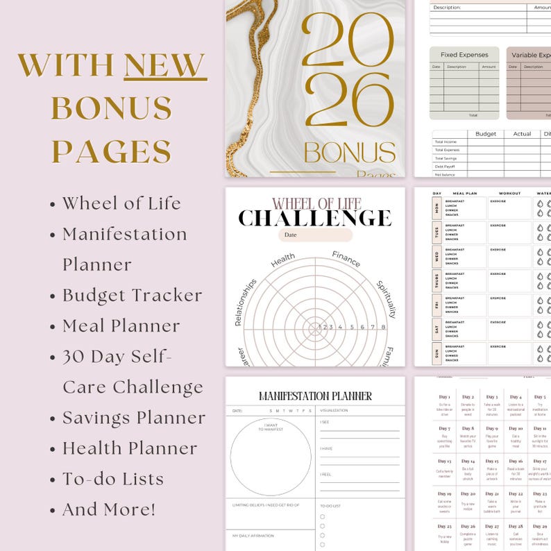 2026 Ultimate Planner Bundle | Calendar, Goal Setting, Habit Tracker ...