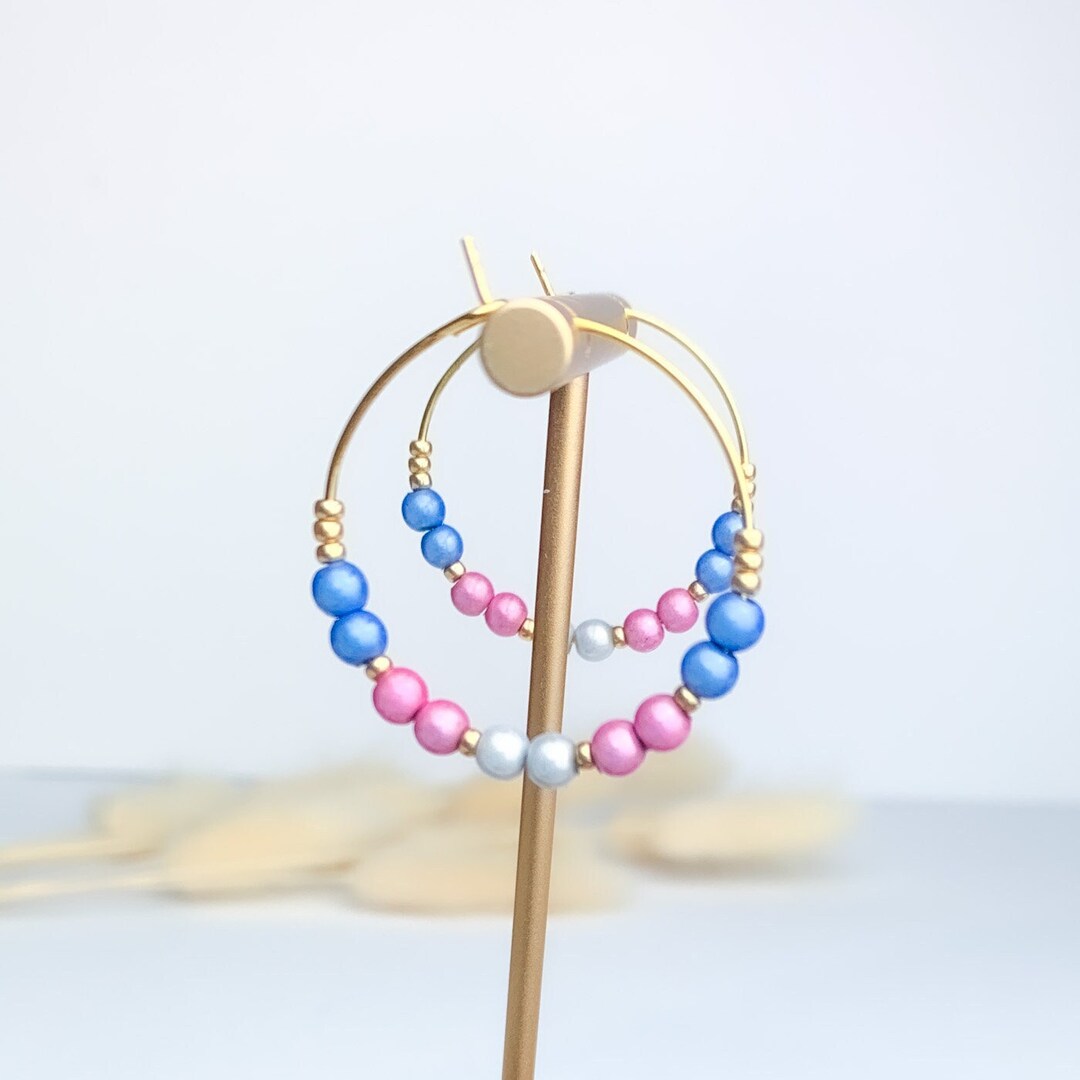 Pride Month Transgender Pride Hoop Earrings, Trans Jewellery Gift ...