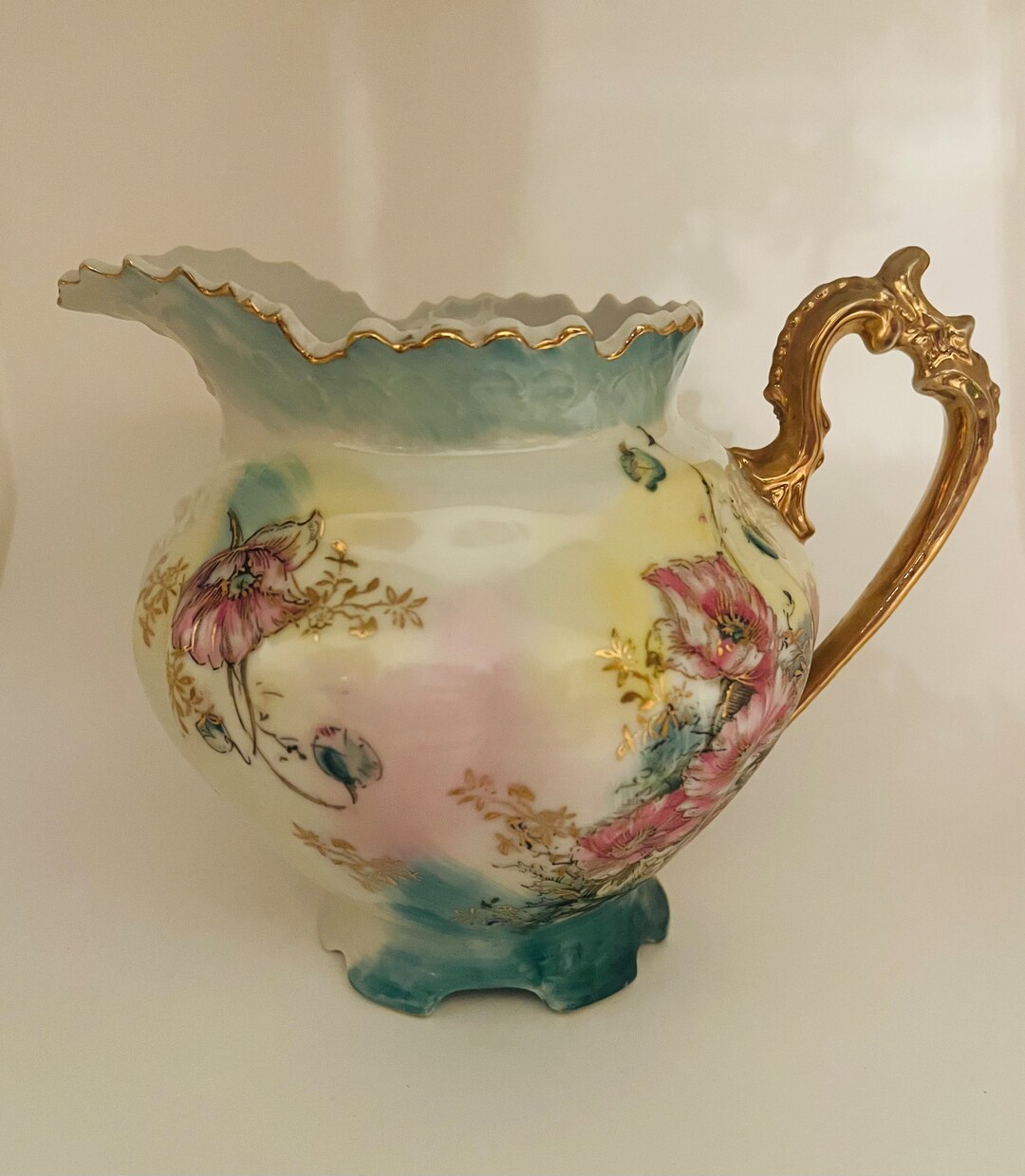 Vintage Lefton, Japan Hand-painted Ceramic Pitcher / Vase - Circa 1950 ...