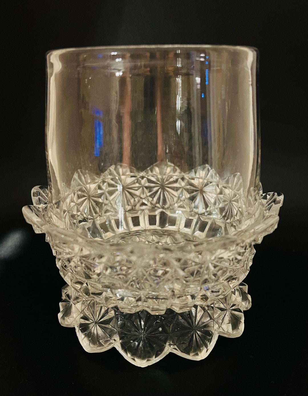 Antique Celery Vase / Jar – Spooner- Blown Glass With Cut and Faceted ...