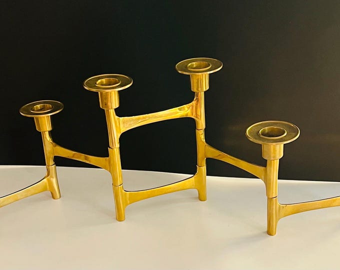 Mid Century Modern Danish Nagel-style Solid Brass Articulating Candle ...