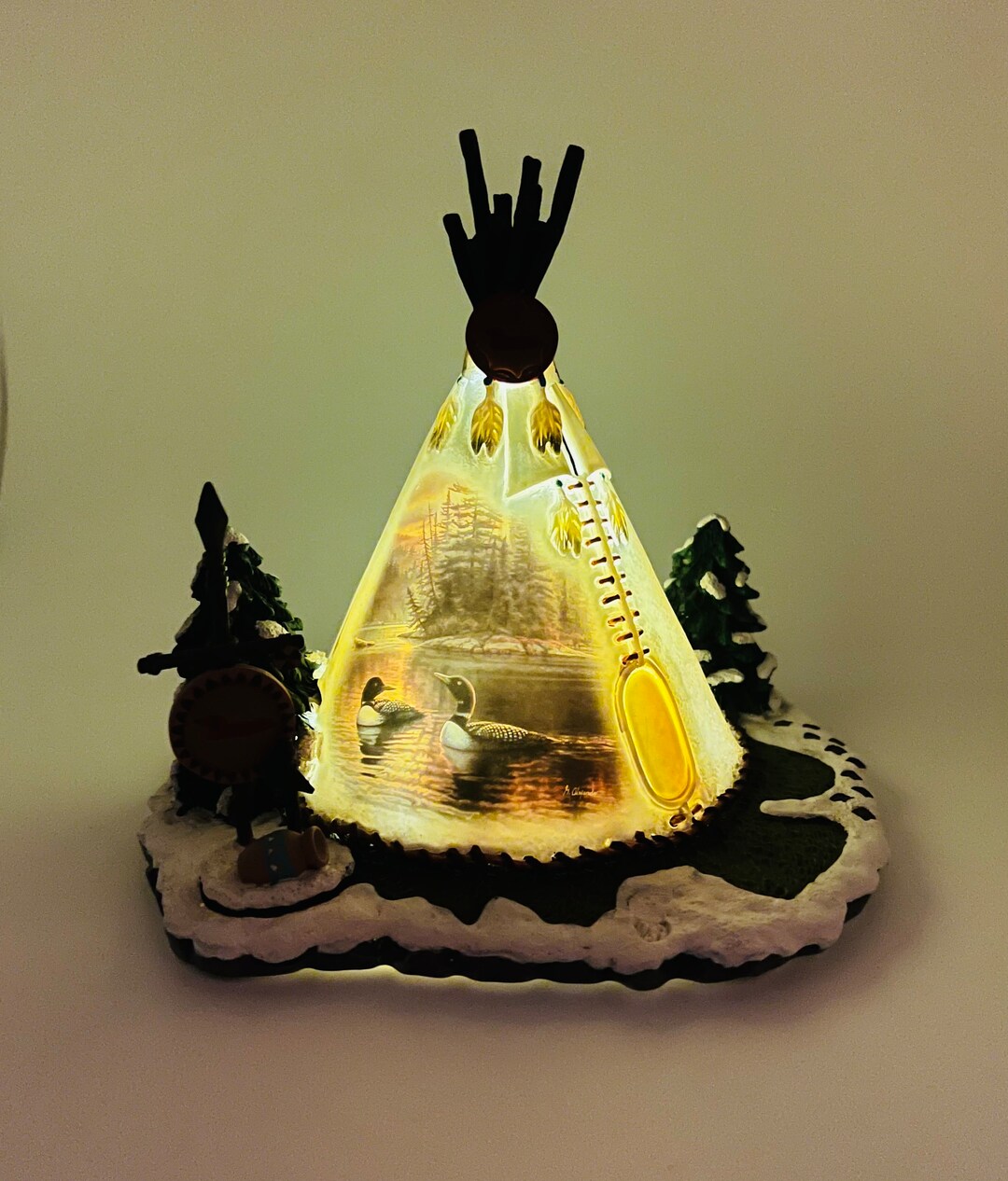 Hawthorne Village Spirit of the Loon – Hand-painted Illuminated Teepee ...