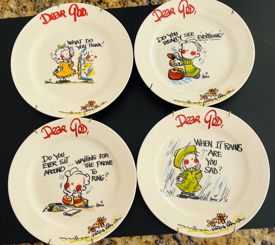 Vintage Annie Fitzgerald "dear God" Decorative Plates - Set of 4 - Etsy