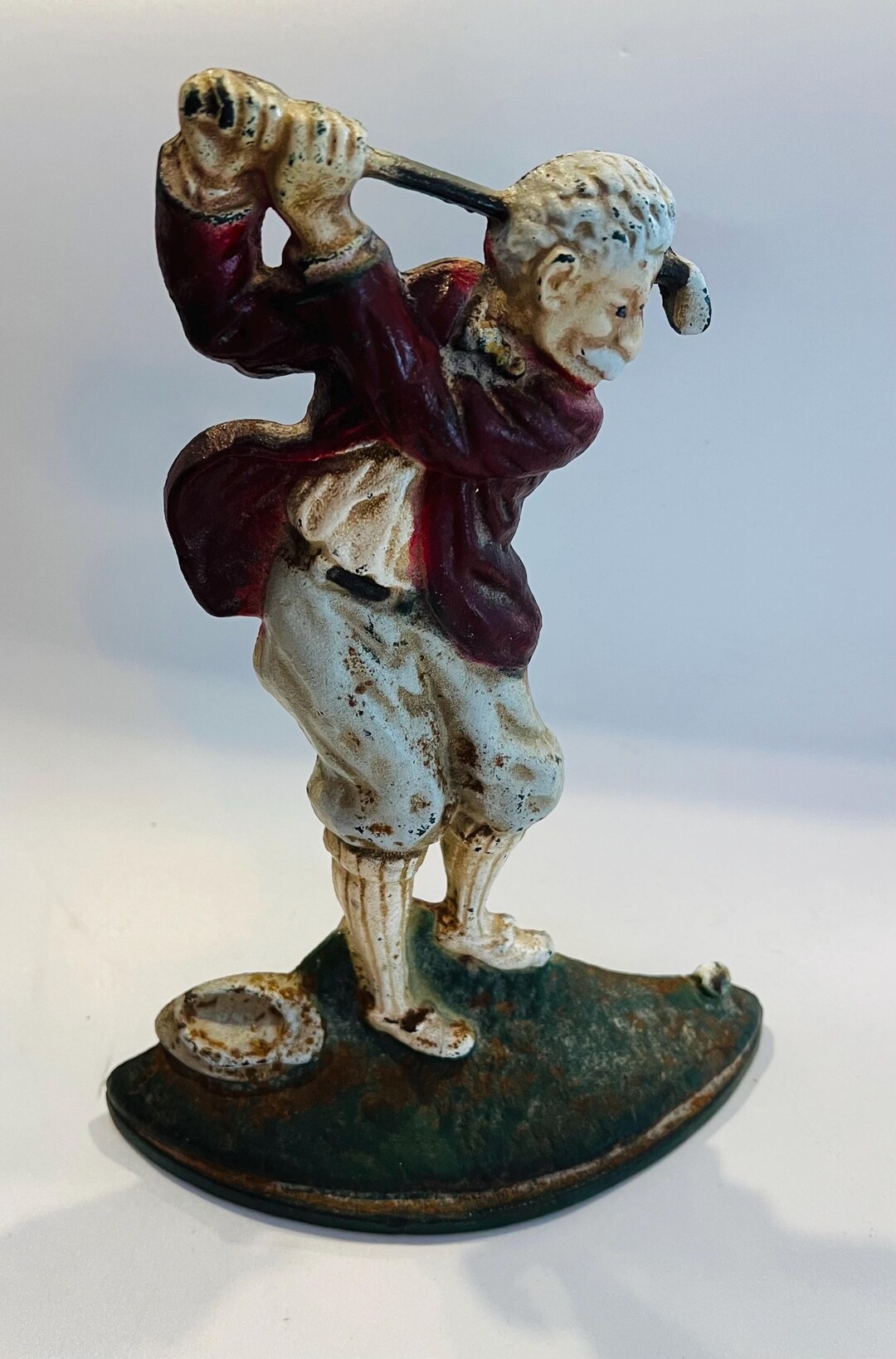Vintage John Wright Golfer Cast Iron Doorstop – 9″ - Etsy
