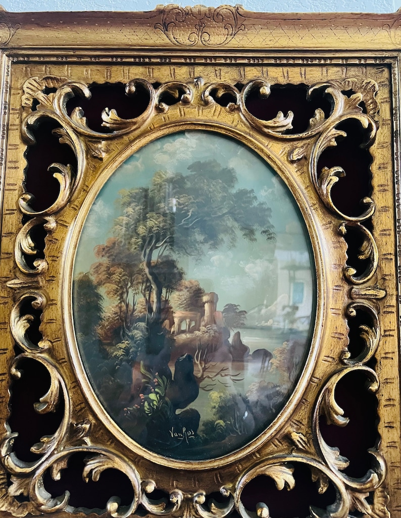 Van Ros Original Oil Painting on Board - Impressionist Pastoral ...