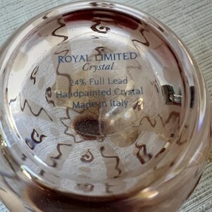 VTG Royal Limited Hand Painted Lead Crystal Pink Perfume Bottle W ...
