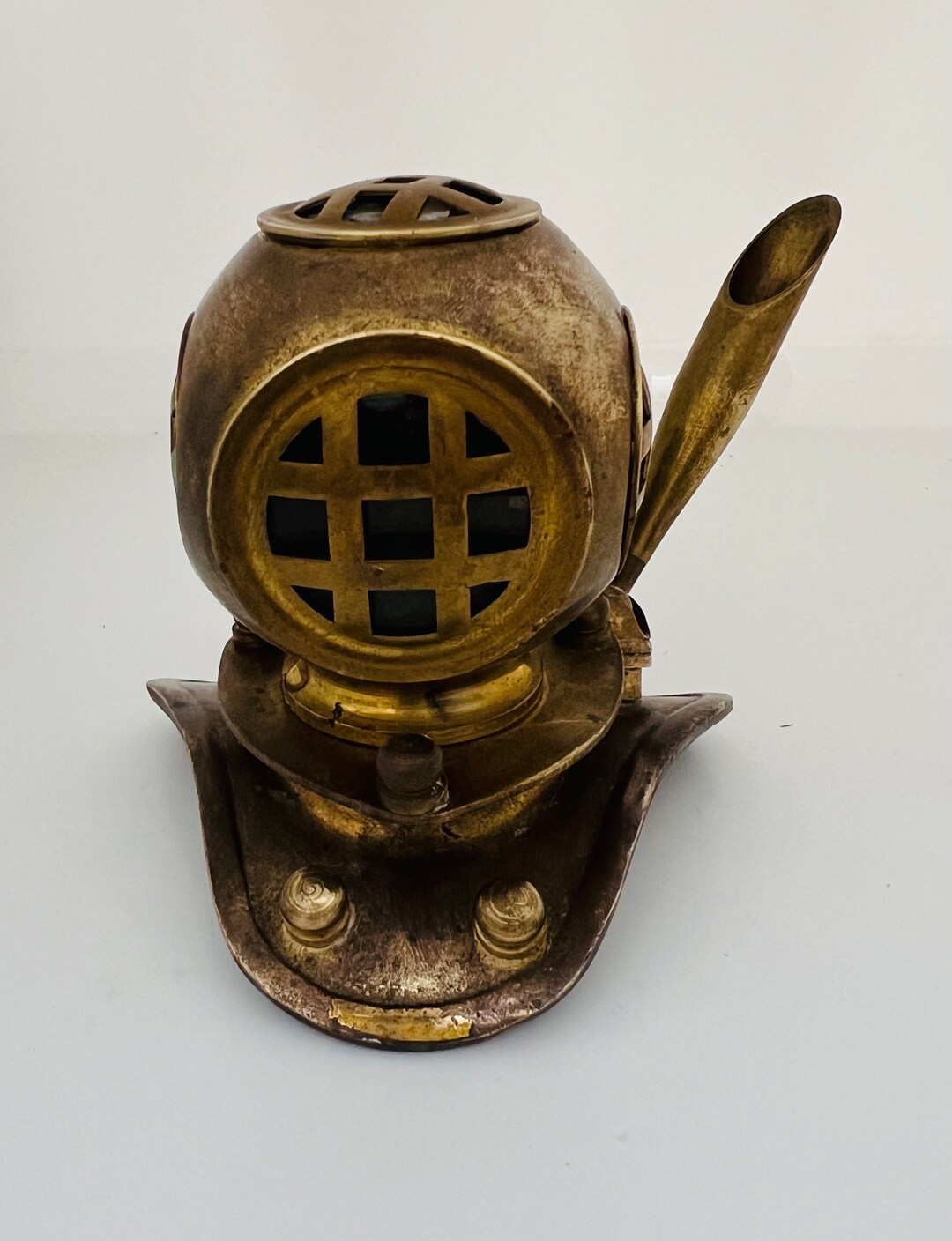 Vintage 1950s Solid Brass Desk Top Fountain Pen & Pencil Holder - Old ...