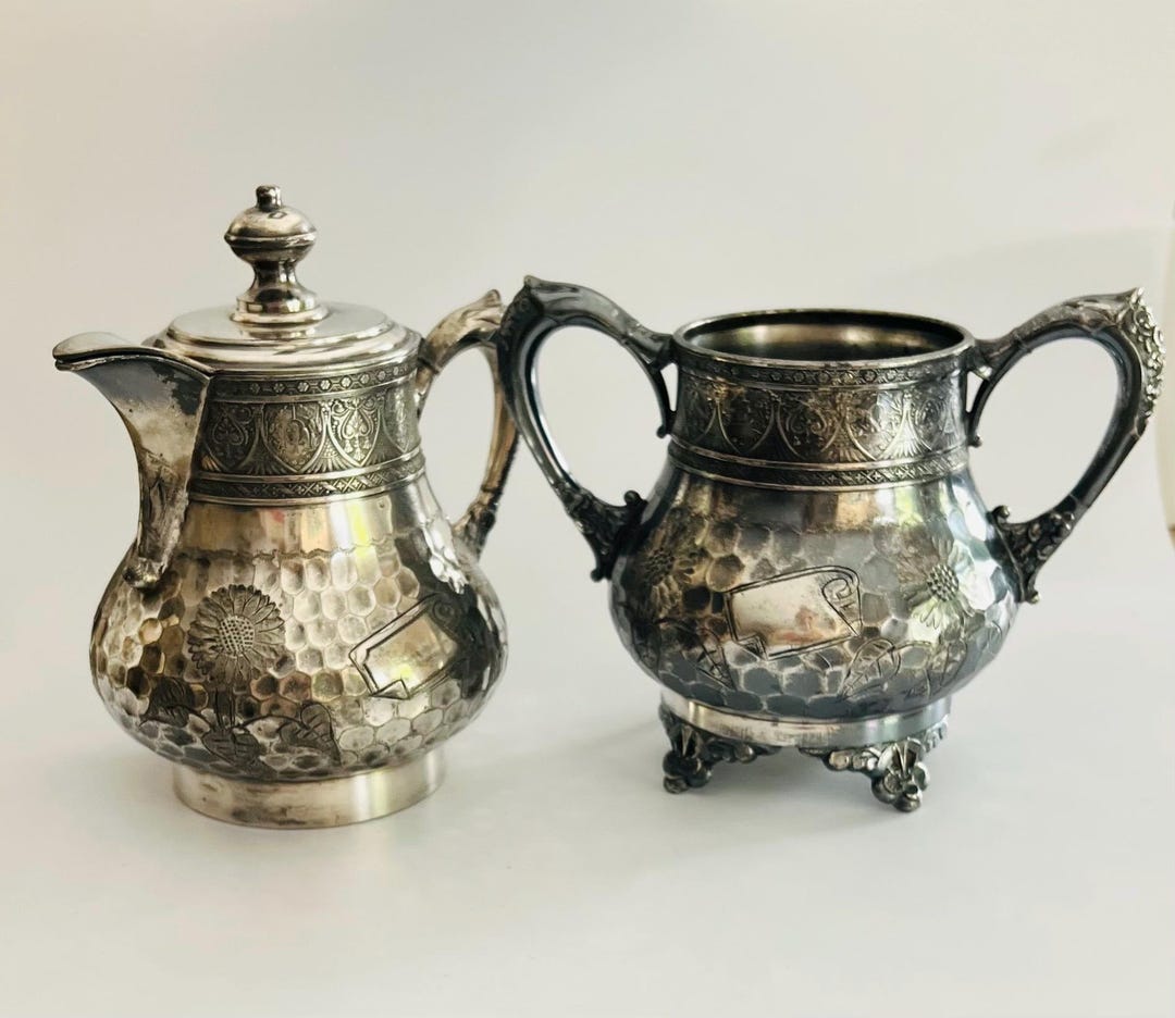 Antique 1879 E.G. Webster and Brothers NY Quadruple Plate Creamer ...