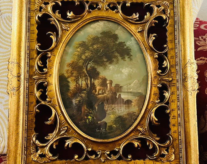 Van Ros Original Oil Painting on Board - Impressionist Pastoral ...