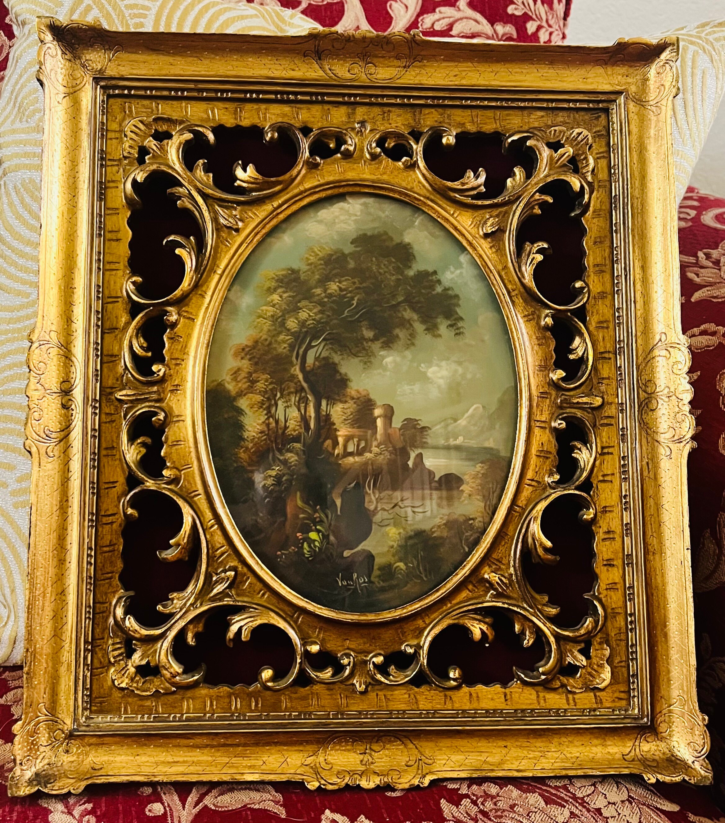 Van Ros Original Oil Painting on Board - Impressionist Pastoral ...